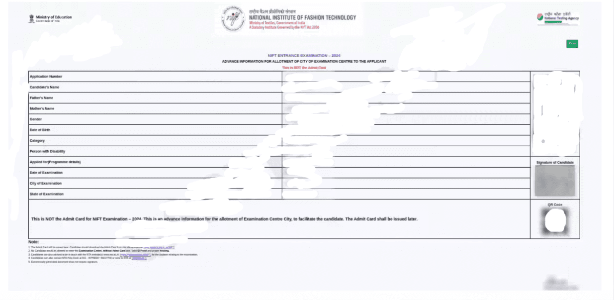 NIFT City Intimation Slip 2026 - Date, How to Download - EduCharcha