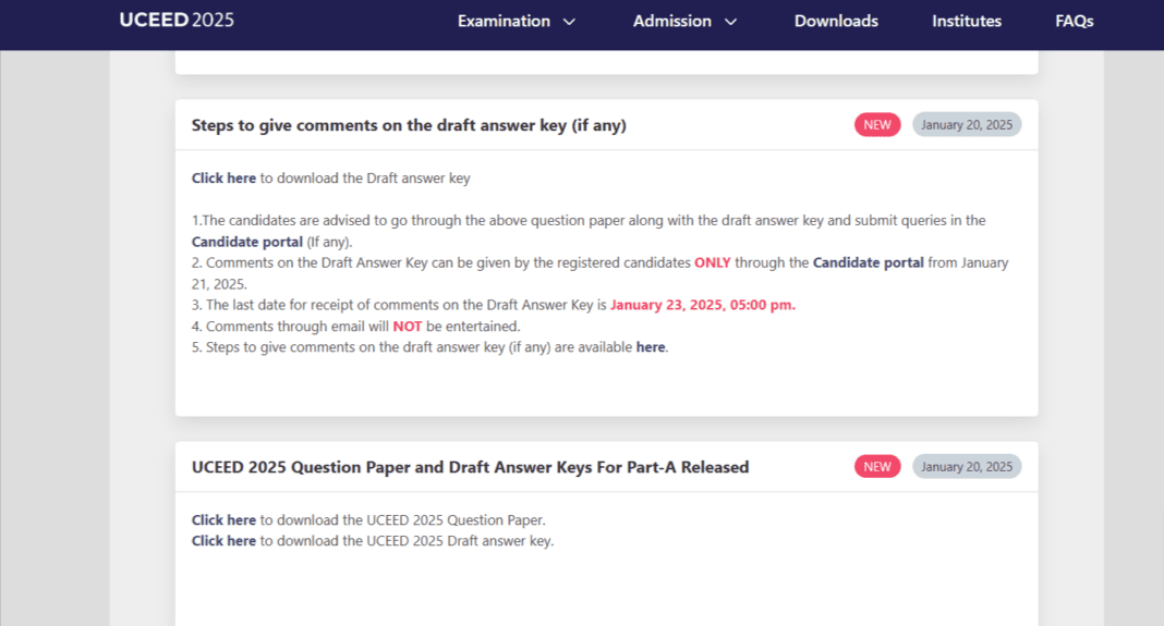 UCEED Question Paper and Answer Key 2026 - Release Date, How to ...