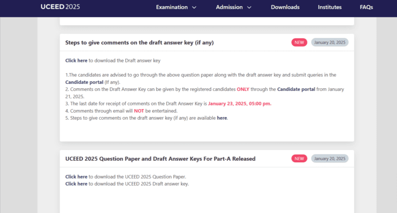 UCEED Question Paper and Answer Key 2026 - Release Date, How to ...