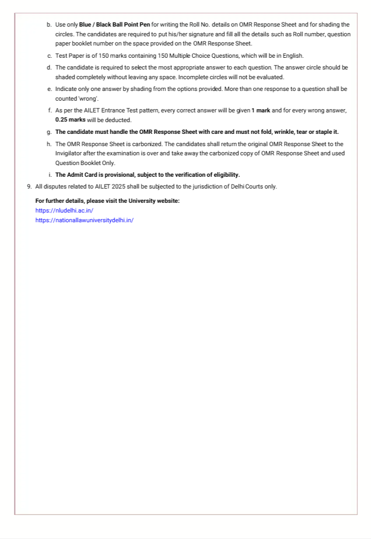 AILET 2026 Exam Day Checklist - Reporting Time, How to Handle OMR Sheet ...